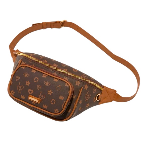 Claire's | Bags | Status Icons Brown Faux Leather Belt Bag Nwt | Poshmark